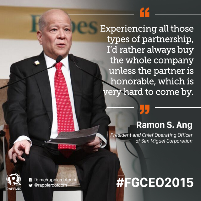 SMC's Ramon Ang: 'We sell assets because of bad partnerships'