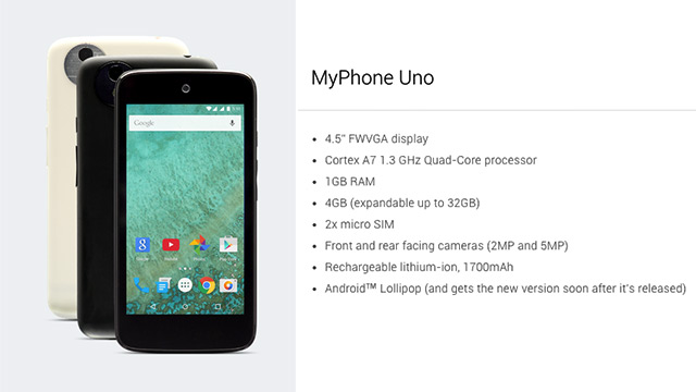 Cherry Mobile One, MyPhone Uno specifications revealed