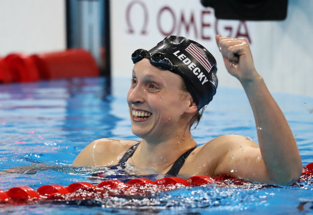 Ledecky breaks own record to win women's 800m freestyle gold