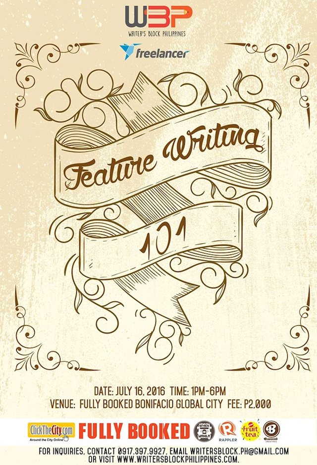 Invitation to a workshop: Feature writing 101