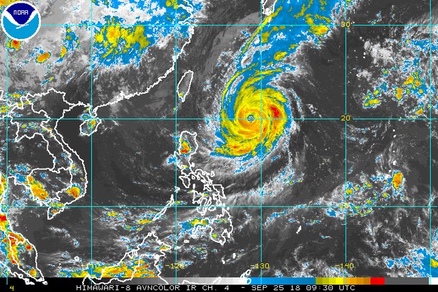 Philippines Typhoon Satellite View